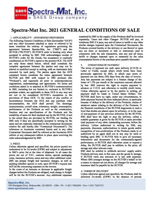 SMI-TCs-Nov-2021 | Spectra-Mat Inc.